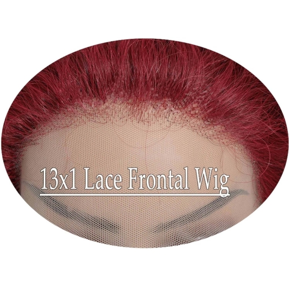 Hair | 6 Inch Burgundy Curly Pixie 131 Lace Frontal Human Hair Wig ...